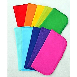 Washable Flannel Napkins 8x8 1 Ply Rainbow 10 Pack