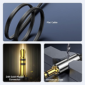 UGREEN 3.5mm Audio Cable Stereo Aux Cord 90 Degree Right Angle, Compatible with Beats iPhone iPod iPad Tablets Speakers 24K Gold Plated Male to Male Black 3FT