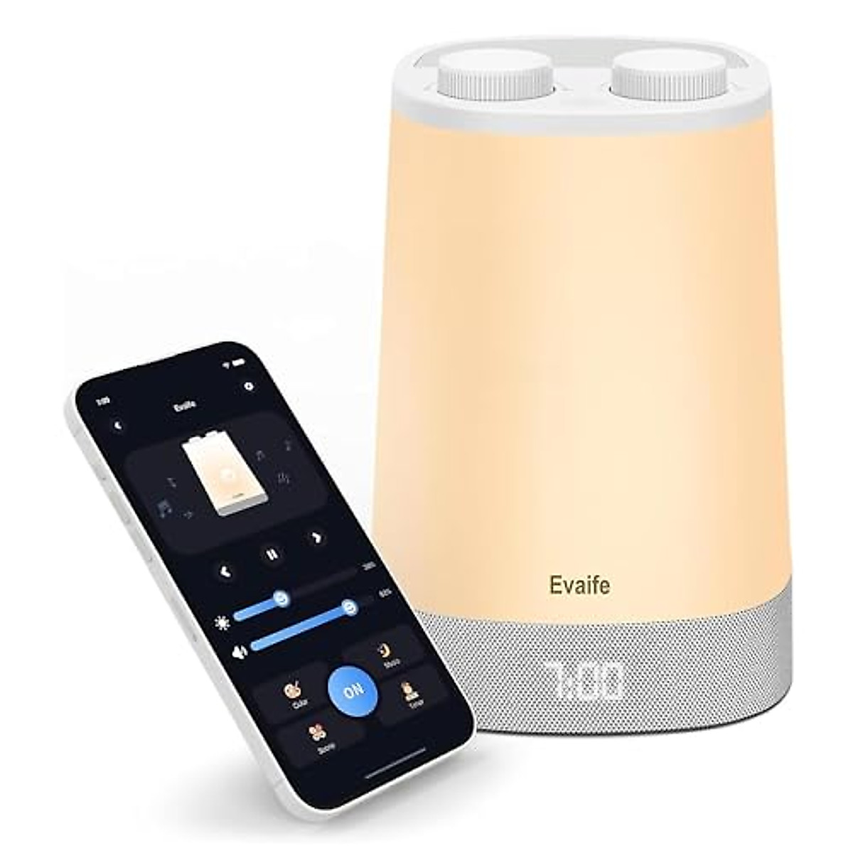 White Noise Sound Machines for Sleeping| OK to Wake Alarm Clock for Kids Adults Night Lights Nursery Essentials| Newborn Baby Girl Boy Registry| App Control Rain Shusher Soother Trainer| Bedroom Decor