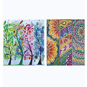 Diamond Bookmarks for Christmas: Four Seasons Trees Bookmarks and 3 Mandala Diamond Art Bookmarks