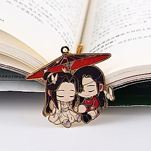 Mo Dao Zu Shi Metal hollowing Bookmark, Bookmark Vintage Chinese Style Hollow Book Markers, Wei Wuxian LAN Wangji Metal hollowing Bookmark(C)
