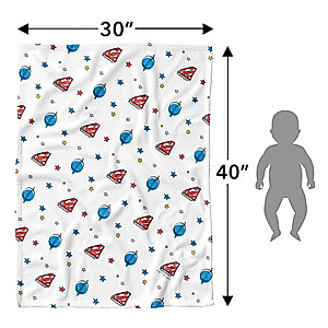 LOGOVISION Superman Lightweight Baby Blanket, 30"X40", Space Pattern Unisex for Infants Girls & Boys