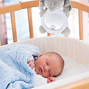 SECFOU Tummy Time Mat Mirror Seats Crib Ster Rear Facing Baby Toys Grey Car Mirrors Infant Bed Elephant Accessories Shatterproof For Safety Observation Rearview Toddler Car Seat