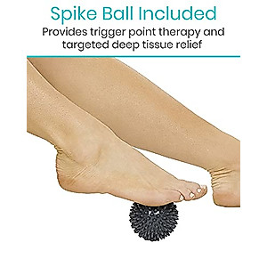 Vive Plantar Fasciitis Night Splint Plus Trigger Point Spike Ball - Soft Leg Brace Support, Orthopedic Sleeping Immobilizer Stretch Boot (Medium: Men's: 5.5-8, Women's 7-9.5)