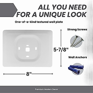 Solar White Rectangle Wall Plate for Ecobee Smart Thermostat Enhanced and Premium, Modern Textured Design