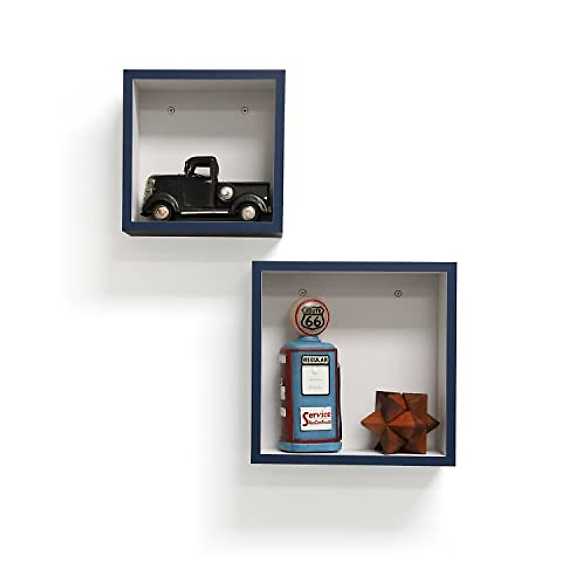 InPlace 2 Pc 10 in W & 8 in W Navy Cube Shelf Set