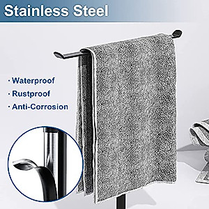 Towel Rack T-Shape Hand Towel Holder for Bathroom,Headband Holder and Lightweight Bathroom Towel Racks,Kitchen Towel Rack Black Hand Towel Holder,Stainless Steel Waterproof Bathroom Counter Organizer