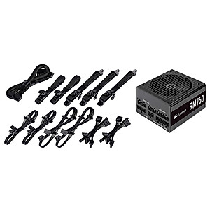 Corsair RM750, RM Series, 80 Plus Gold Certified, 750 W Fully Modular ATX Power Supply - Black