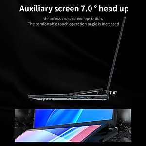 16inch Slim Laptop, 16in HD Dual Screen Display, 14in Touch Sub Screen, for Intel Core i7 Processor, 162GB DDR4 128G SSD Gaming Laptop, for Windows 10 11