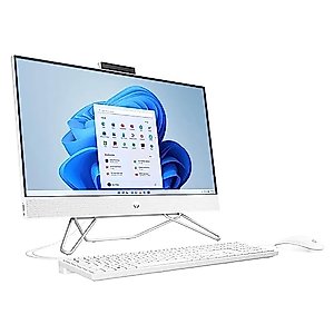 HP 24-CB100 2023 All-in-One Desktop 24 inch 10-Core 12th Intel Core i5-1235U Intel Iris Xe Graphics Graphics 64GB DDR4 4TB SSD WiFi 6E RJ45 LAN Windows 11 Pro White Wireless KB w/ONT 32GB USB