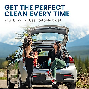 GenieBidet On The Go Portable Bidet, Travel Bidet with Telescoping Nozzle Spray, Handheld Bidet, Leak & Mess Free Butt Shower, Replaces Wet Wipes, Discreet Pull-String Pouch