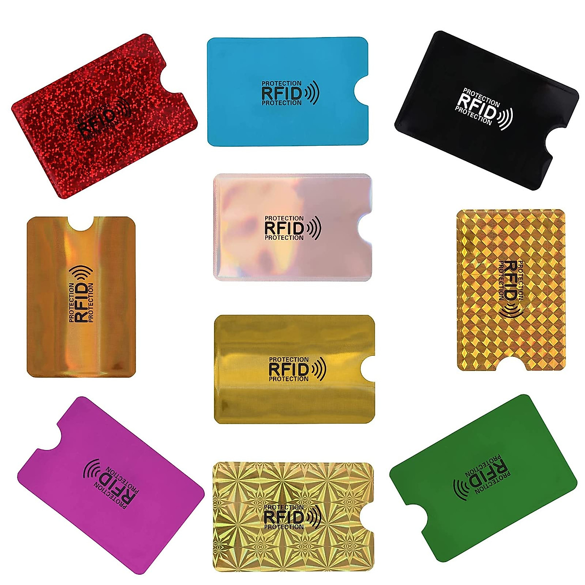 Shudyear Rfid Wallet Women Card Sleeves,Rfid Blocking Sleeves Card Holder,10pcs For Credit Card Protector Set Rfid Identity Card Protector Easily Into Your Wallet(colorful)