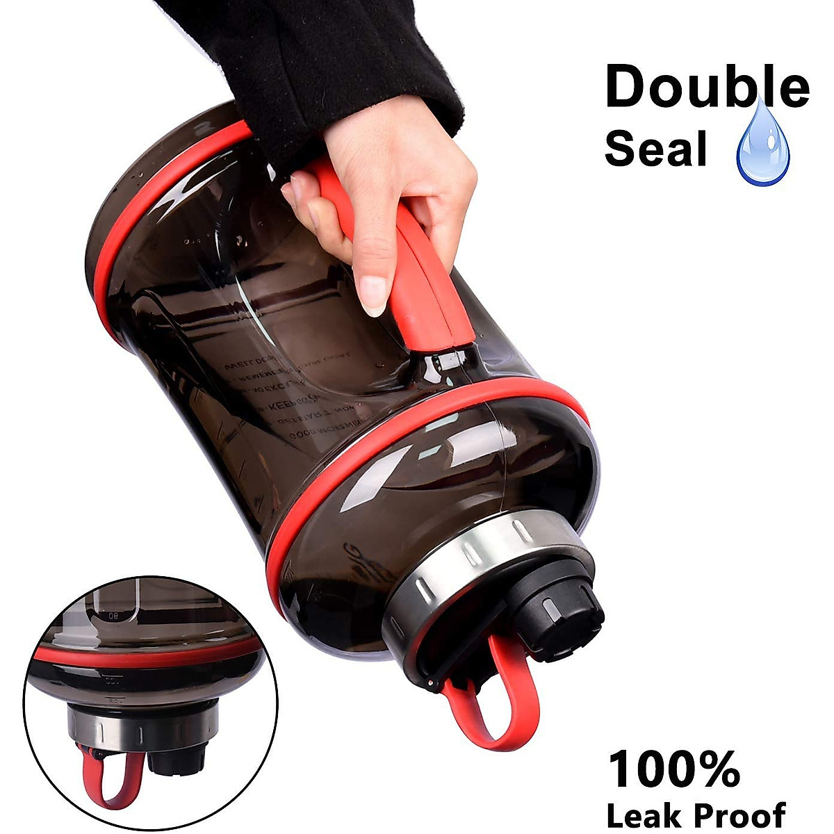 GEEKERBUY 0.9 Gallon Water Bottle Sports Water Jugs Robust 108oz Large Reusable Water Bottles Leak Proof Motivational Plastic Drinking Container for Sport Travel Camping Outdoor