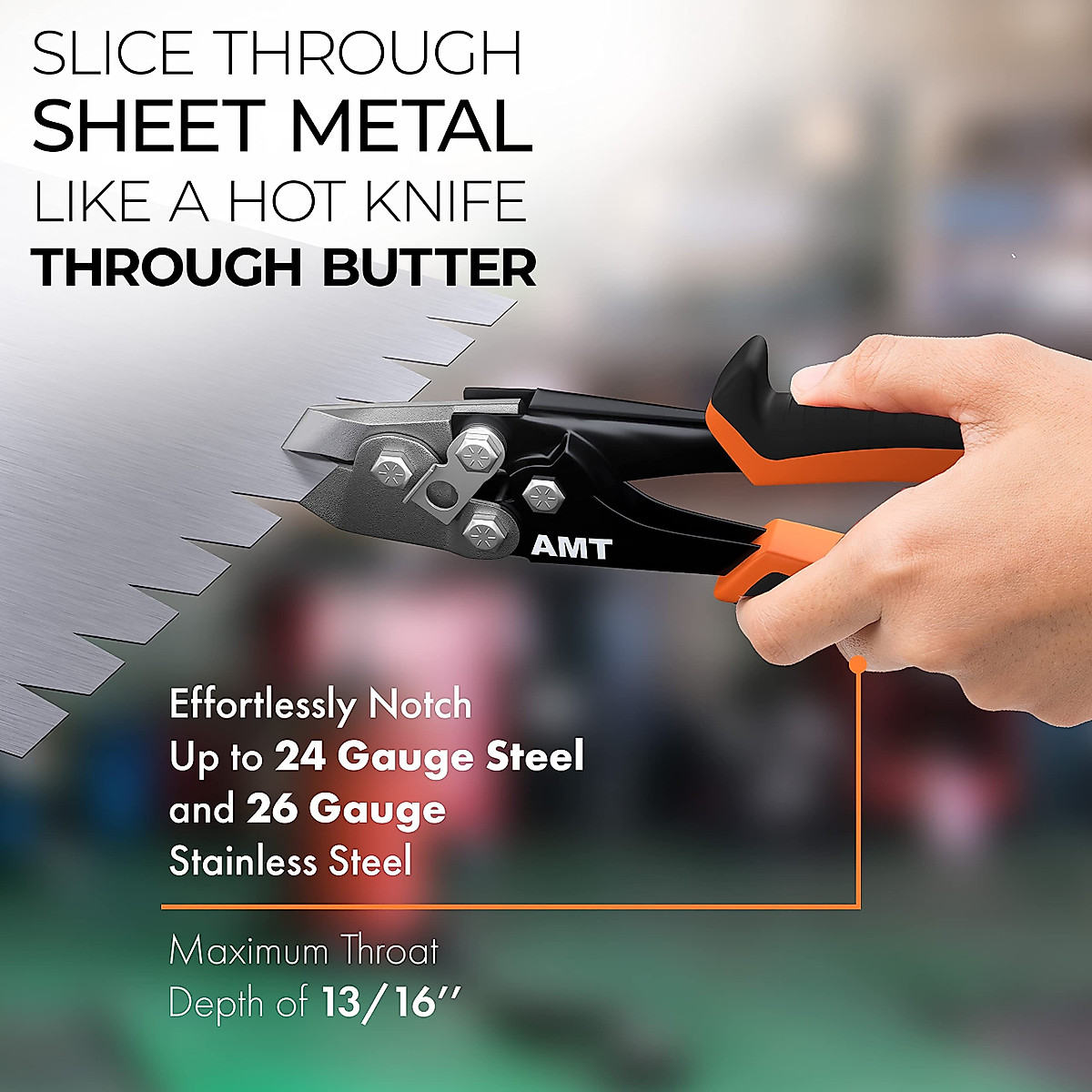 AMERICAN MUTT TOOLS Sheet Metal Hand Notcher, Sheet Metal V Notcher – Cuts 30 Degree V Notch in Sheet Metal – Ductwork Notching Tool, Upholstery Hand Notcher, Sheet Metal Notcher, Ductwork Tools