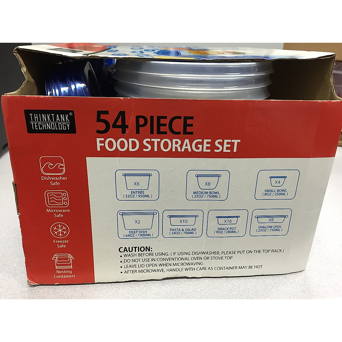 Think Tank Technology, 54 Pc (27 Containers) Food Storage Set, BPA Free