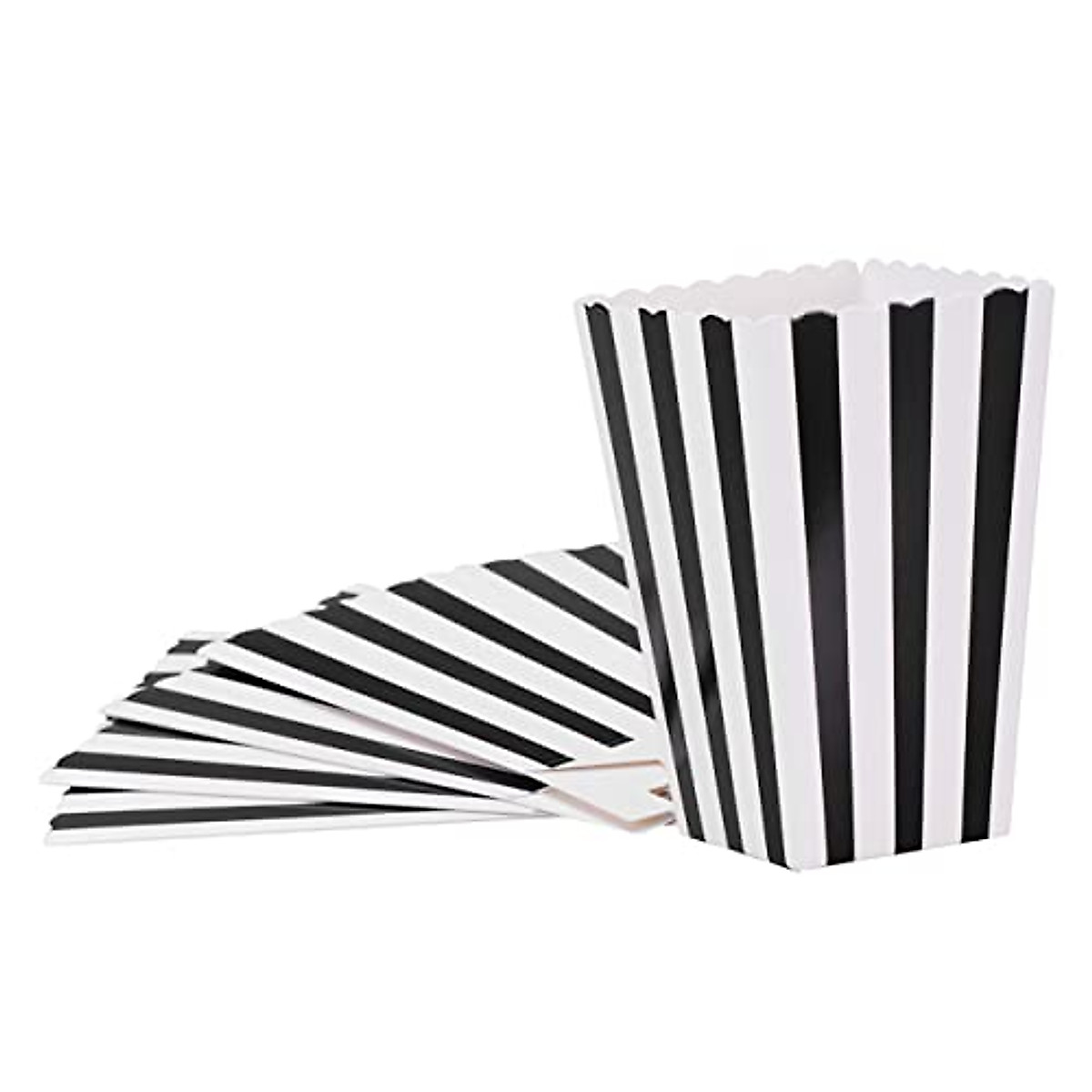 jojofuny 24pcs Popcorn Boxes Candy Containers Disposable Containers Snack Box Container Popcorn Bags Buckets Cardboard Container Popcorn Buckets Popcorn Boxes Party Bags Black Gift Box