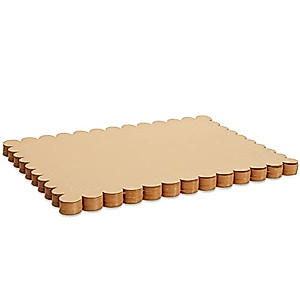 100 Pack Scalloped Kraft Paper Placemats for Dining Table, Wedding, Disposable (Brown, 10 x 14 in)