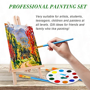 Acrylic Painting Set with 1 Wooden Easel 3 Canvas Panels30 pcs Nylon Hair Brushes 3 PCS Paint Plates and 2 PCS of 12ml Acrylic Paint in 12 Colors for Acrylic Painting Artist Professional Kit