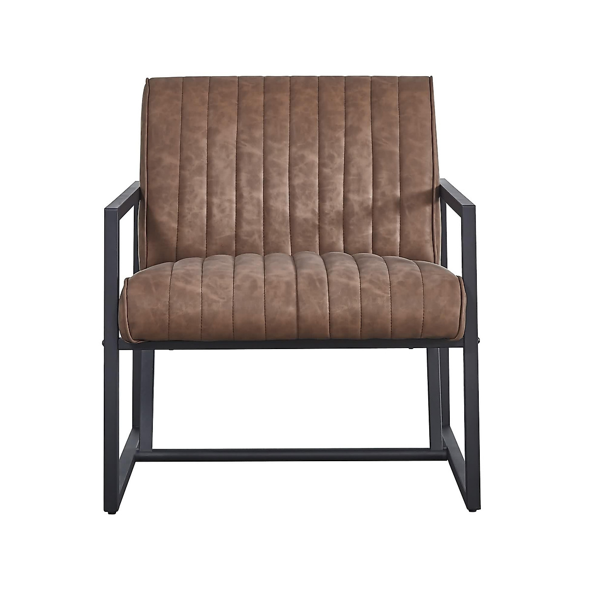 Brown Chairs, Living Room Accent Chair Armchair Leather Comfy Modern Home Furniture 25.98" L X 26.77" W X 29.53" H