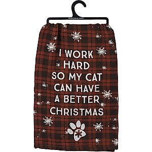 Kitchen Towel - Work Hard So Cat Better Christmas
