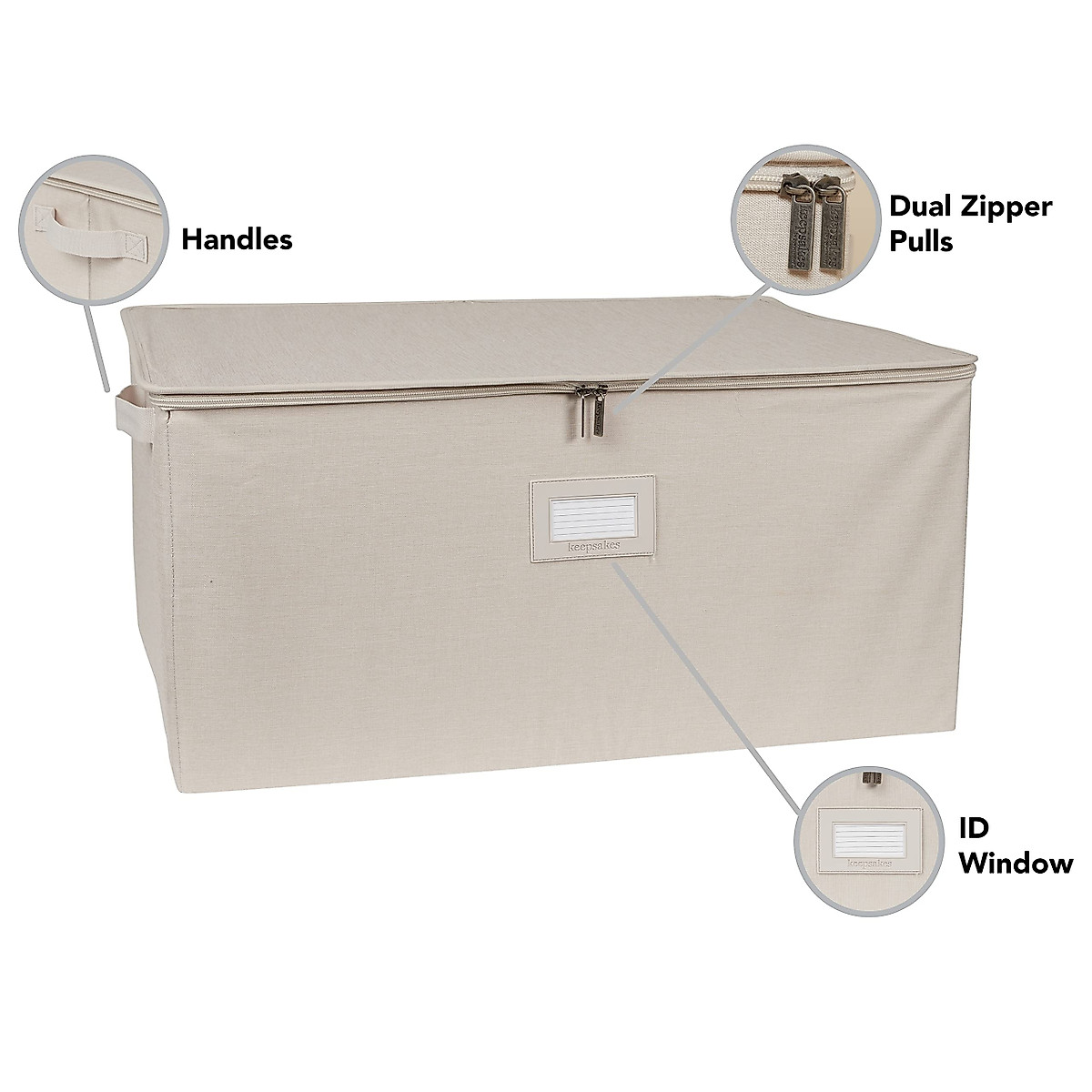 Covermates Platter Serveware Storage Box - Durable Polyester, Dual Zippers, Carrying Handles, ID Window, Kitchen Storage-Beige Heather