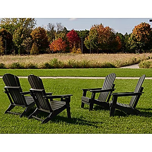 FUNBERRY Folding Adirondack Chair Set of 4, Fire Pit Chairs, Plastic Adirondack Chairs Weather Resistant with Cup Holder, Composite Adirondack Chairs