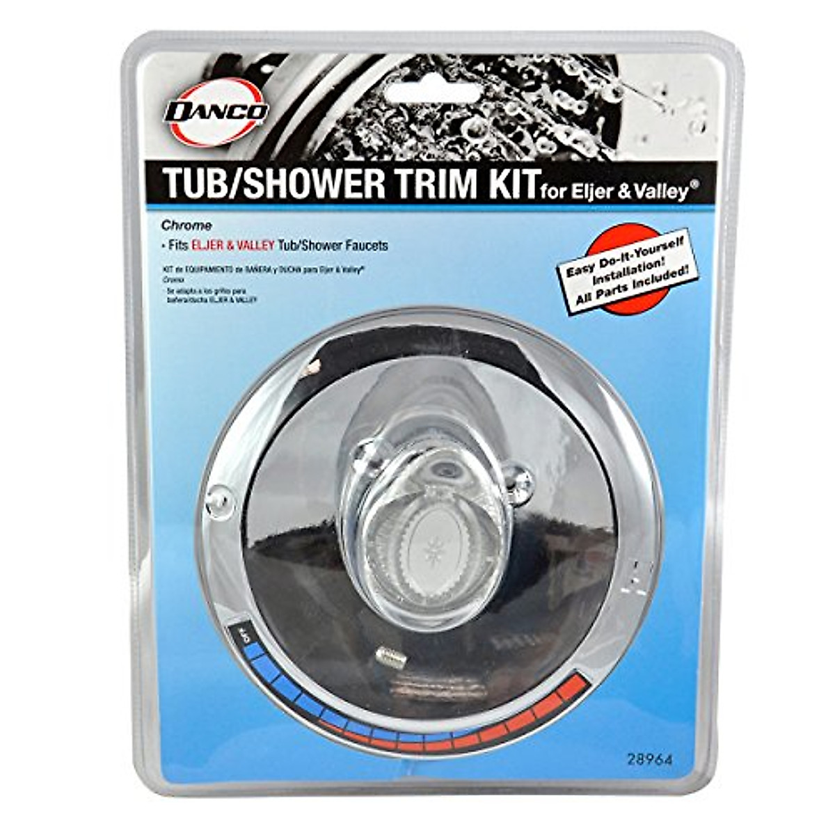 Danco 28964A Bath Tub and Shower 1-Handle Trim Kit for Eljer and Valley Faucets, 1-Pack (28964), Chrome