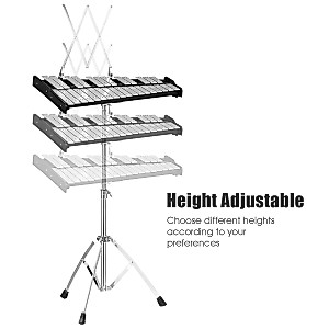 Giantex Percussion Glockenspiel Bell Kit 30 Notes, Xylophone with Adjustable Height Frame, Music Stand, 8" Practice Pad, Bell Mallets, Drumsticks, Carrying Bag, for School Band Beginner Student