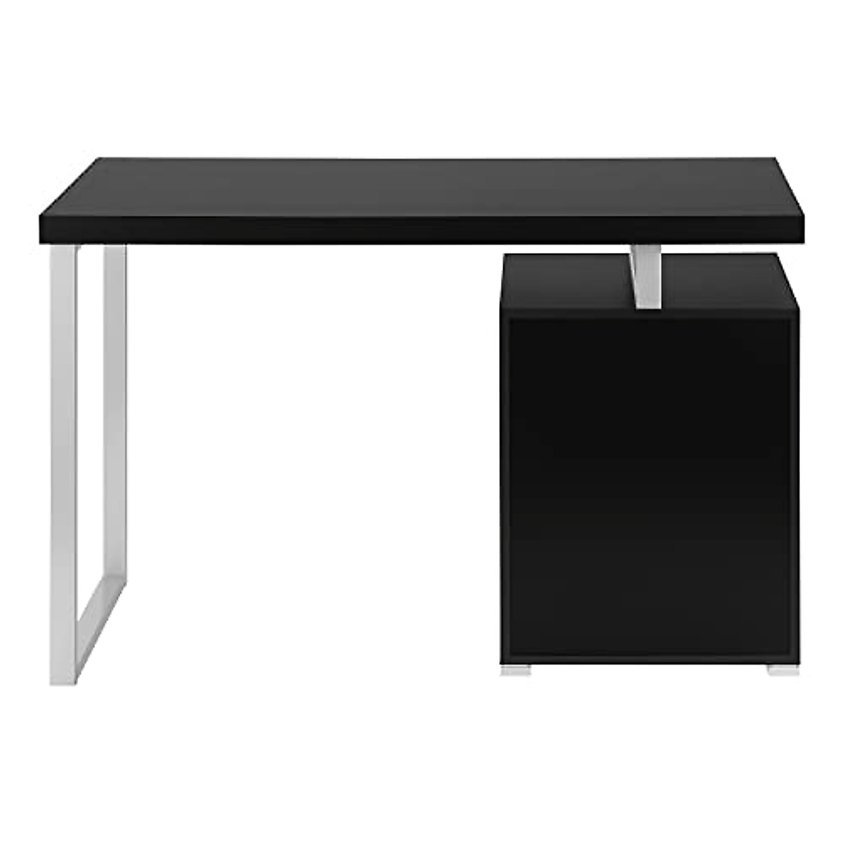 Monarch Specialties I 7649 Computer Desk, Home Office, Laptop, Left, Right Set-up, Storage Drawers, 48" L, Work, Metal, Laminate, Black, Grey, Contemporary
