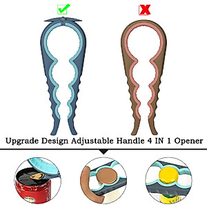 Jar Opener Bottle Opener,5 In 1 Multi Function Can Opener-Ergonomic Multifunctional Kitchen Tools Set For Weak Hand, Children，Elderly, Seniors, Arthritis Sufferers 2 Pack