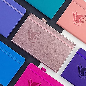 Clever Fox Dotted Notebook – Dot Grid Bullet Numbered Pages Hard Cover Notebook Journal With Thick 120g Paper and Pen Loop, Stickers, 3 Bookmarks, Smooth Faux Leather, 5'' x 8.25'' - Rose Gold