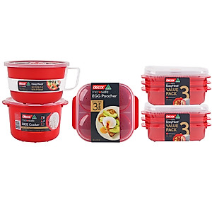 Decor Microsafe Egg Poacher One Size Red