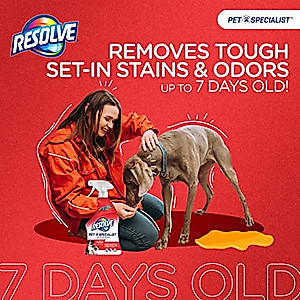 Resolve Pet Specialist Carpet Cleaner, Pet Stain and Odor Remover, Carpet Cleaner Spray, 32fl oz Spray & 60fl oz Refill