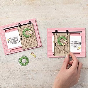 6.6x4.4inch Door Background Clear Stamp and Dies Set Die Cuts Metal Cutting Die for Scrapbooking Card Making