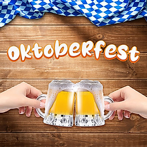 Meanplan Mini Beer Mugs Bulk Shot Glasses Beer Glasses Set 1oz Small Clear Beer Stein with Handles Mini Tasting Whiskey Cups for Drinking Beer Festival Birthday BBQ Bar Party(12 Pieces, Plastic)