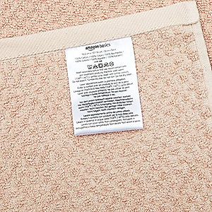 Amazon Basics Odor Resistant Textured Bath Towel, 30 x 54 Inches - 4-Pack, Blush