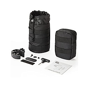 KEMIMOTO Motorcycle Cup Holder, 32OZ Motorcycle Drink Holder with 0.6"-1.5" Alligator Clamp, ATV Cup Holder with Front Pocket for Motorcycle, ATV/UTV, Scooter, Boat, Kayak, Bike, Walker, Black