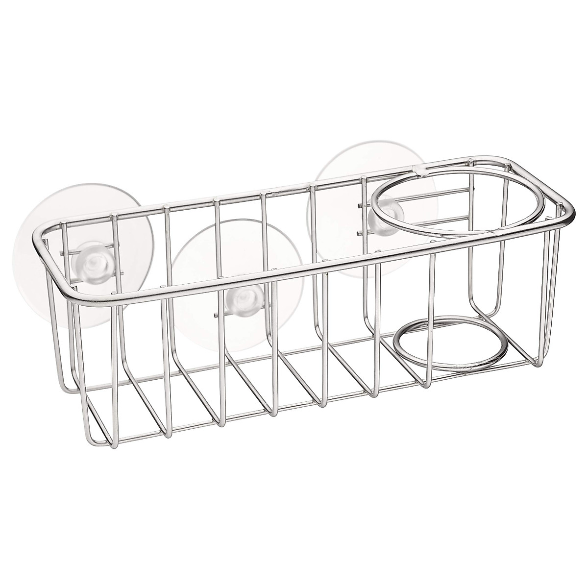 Simplique Sponge and Brush Holder Caddy For Kitchen Sink With Suction Cups