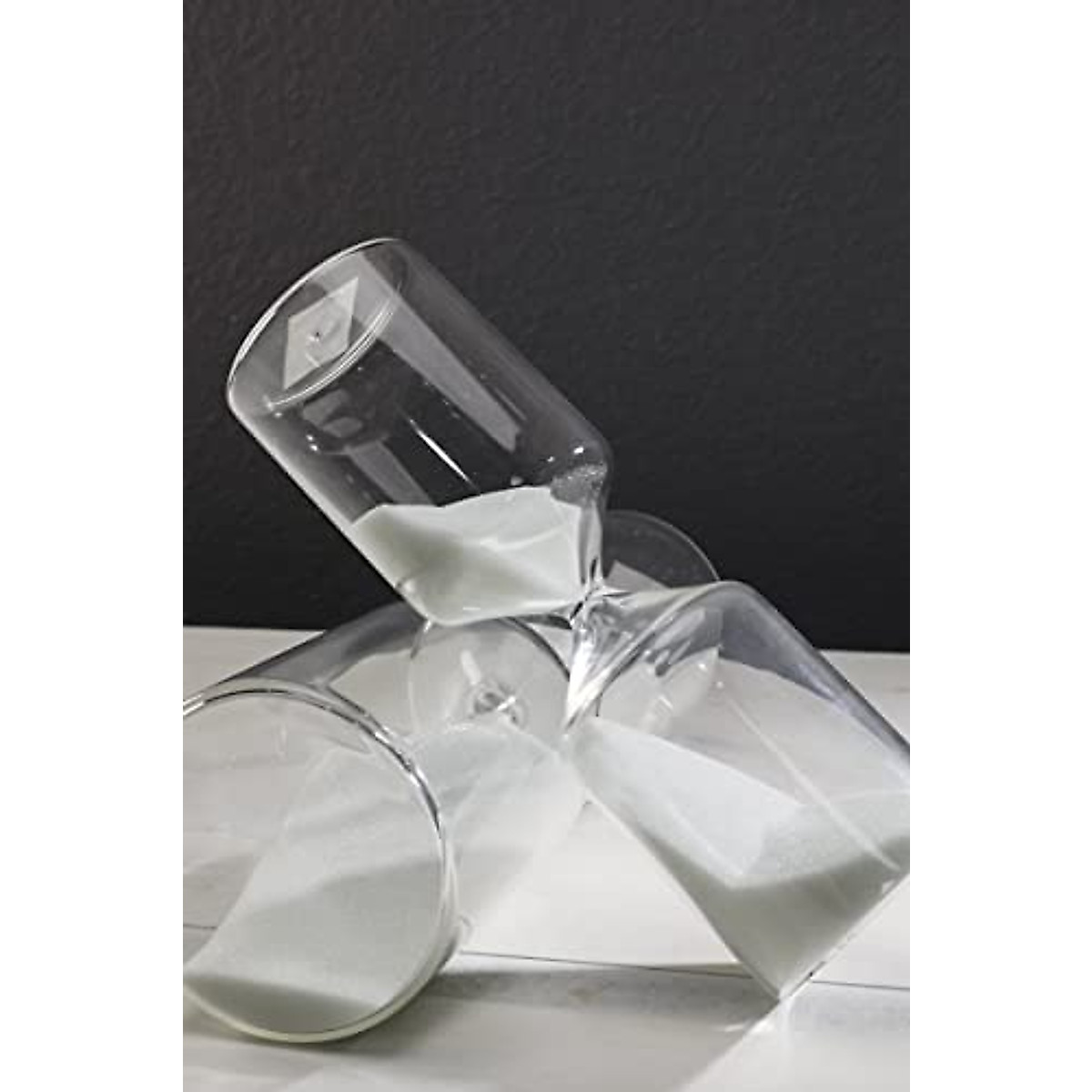 WONDROUS' DECO 60 Minutes Hourglass Sand Timer, Large 10 Inch Glass Sand Clock for Home, Kitchen, Office Desk Decoration, Valentine’s Day Gift, White-60min