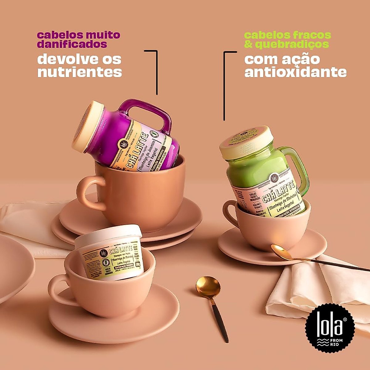 Lola From Rio - Chai Latte - Jasmine Shampoo, Restores Damaged Hair and Restores Lost Nutrients 3.53 Fl Oz