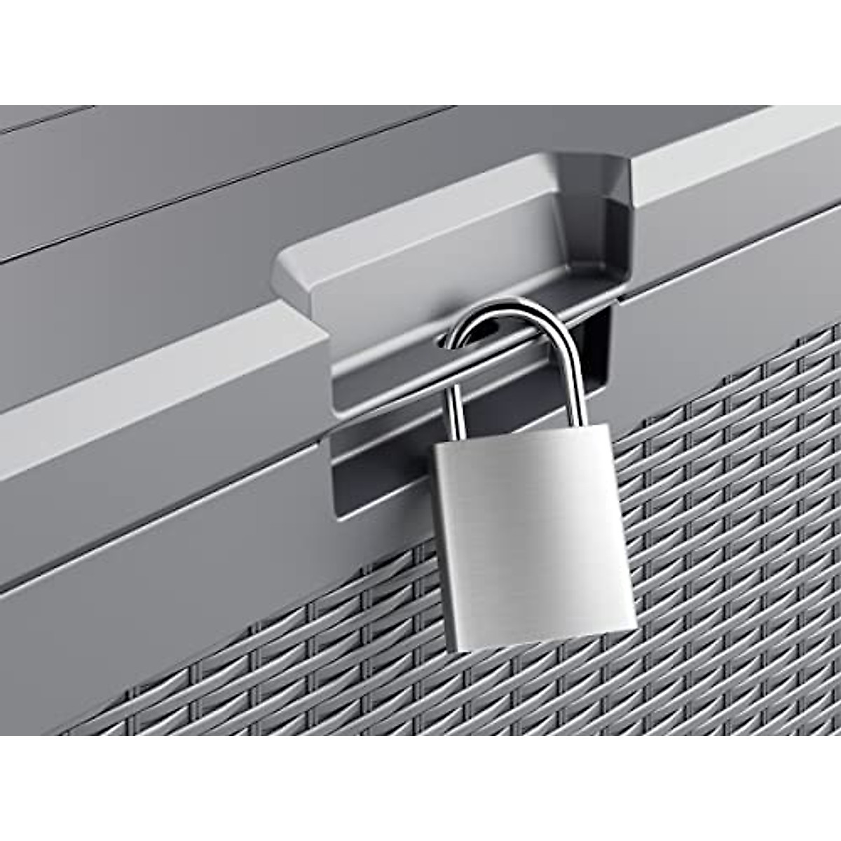 Rubbermaid Medium Resin Outdoor Storage Deck Box (74 Gal), Weather Resistant, Gray, Deck Organization for Home/Backyard/Pool Chemicals/Toys/Garden Tools/Porch/Patio Cushions