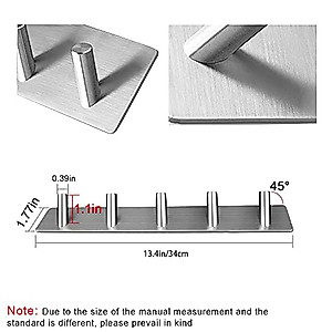 Stainless Steel Wall Mounted Hooks Rail Heavy Duty Metal Hanger Rack for Hanging Coats, Towels, Keys