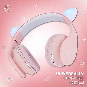 PowerLocus Bluetooth Headphones for Kids, Wireless Foldable Headphones Over Ear, Headphone with Microphone, 85DB Volume Limit, Wireless and Wired Headset with Micro SD, FM for Cellphones, Tablets, PC