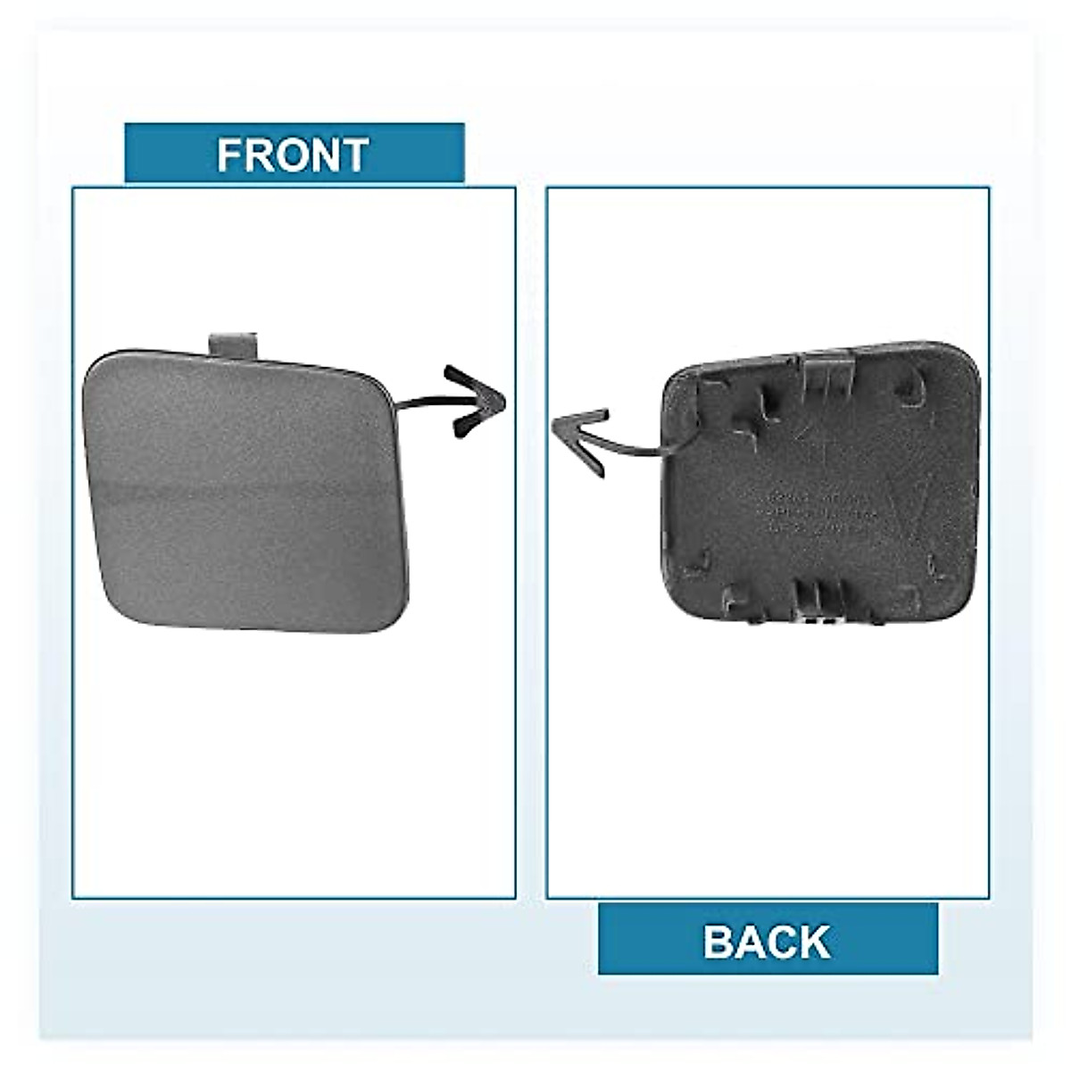 X AUTOHAUX Car Front Bumper Tow Hook Cover 622A14GA0A for Infiniti Q50 2014-2017 Tow Hook Eye Lid Cover Trailer Cap Gray