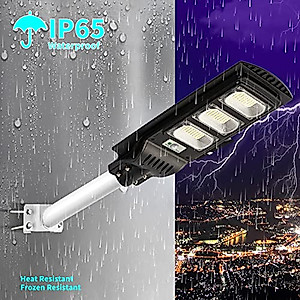 Solar Street Lights Waterproof 144LED 9000 Lumens IP65 Solar Security Flood Light Dusk to Dawn Solar Powered Lamp with Motion Sensor and Remote Control for Garden, Pathway