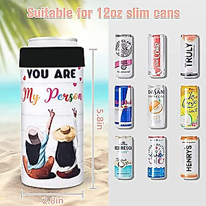 Tutmyrea Gifts for Best Friend Women 12 OZ Slim Can Cooler, Stainless Steel Insulated Drink Holder for Soul Sister BFF Bestie Personalized Birthday Christmas Presents Friendship Gifts