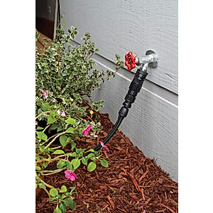 Rain Bird FCKIT-1PK Drip Irrigation Easy Fit Faucet Connection Kit for 1/2" Tubing, Includes Pressure Regulator and Filter,black