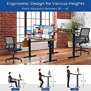 Our Modern Space Height Adjustable 40" Electric Standing Desk - Upgraded Ultra Durable Home Office Large Rectangular Computer Table or Laptop Sit Stand Workstation - 40 x 24 Inch