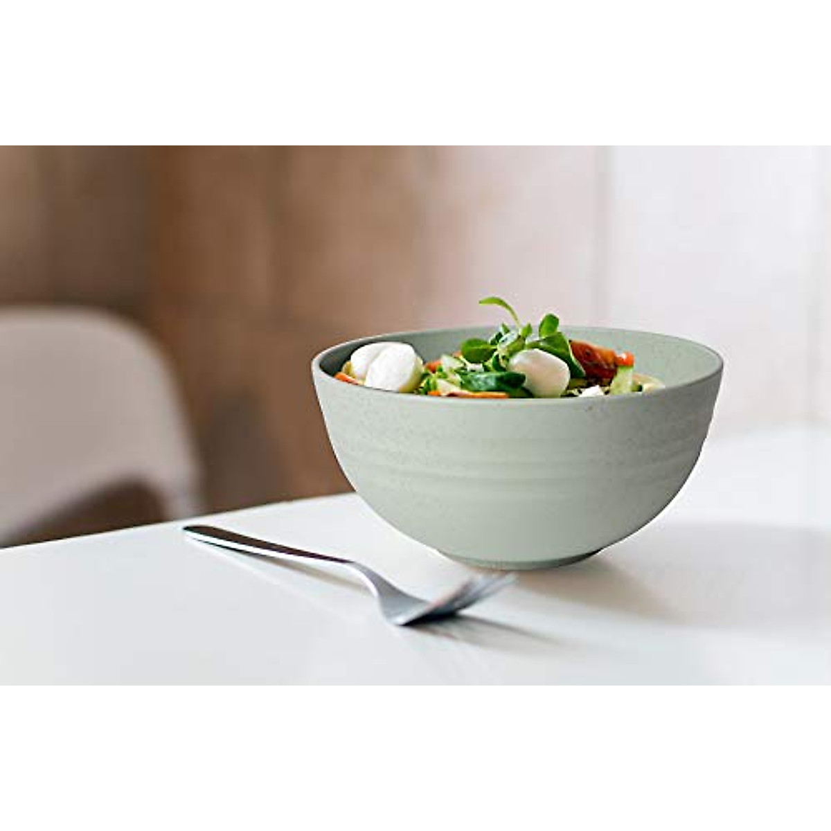 Flux Kitchenware Unbreakable Cereal Bowls - Wheat Straw Fiber - Lightweight Bowl - Dishwasher Microwave Safe - BPA Free - Ideal for Cereal Salad Soup Noodle Rice Fruit Dessert (4 Pieces)