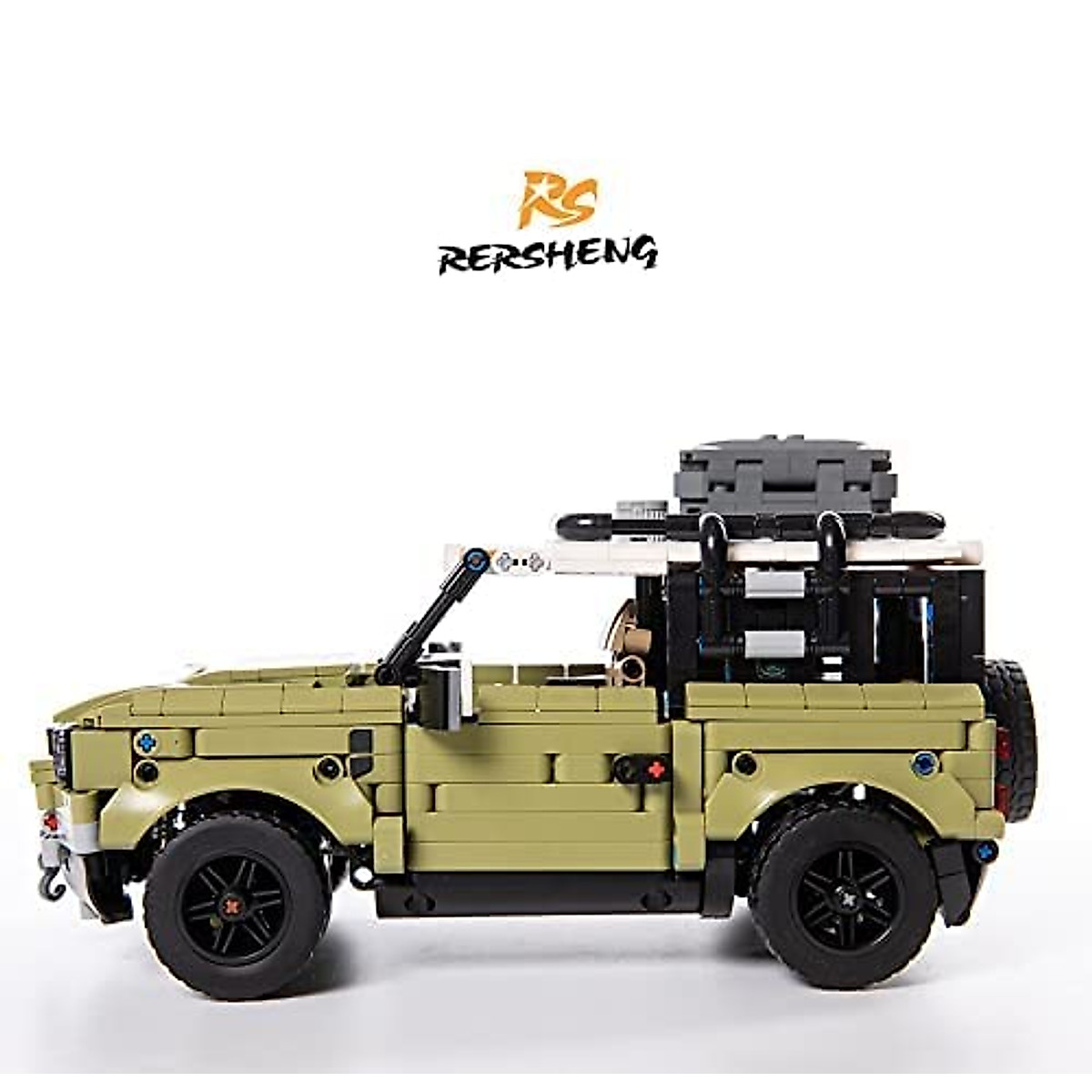 Rersheng Off-Road Car D90 MOC Technology Building Blocks and Engineering Toy, Adult Collectible Model Cars Kits to Build, 1:14 Scale Truck Model (1286Pieces)